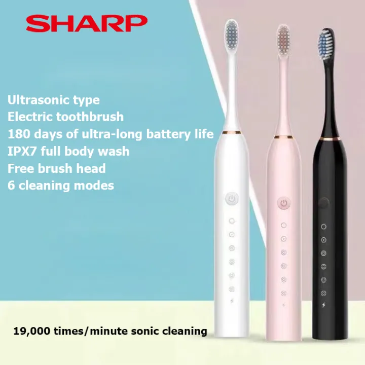 SHARP Electric Toothbrush โซนิคแปรงสีฟันไฟฟ้า สมาร์ทแปรงฟันที่มีสีสัน ...