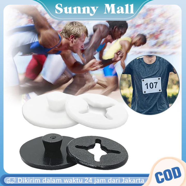4pcs/Set Race Bib Number Button Lari Marathon Run Kancing Bib Nomor ...