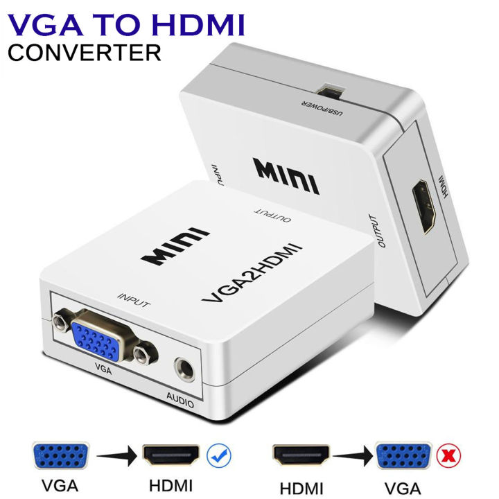 Mini HD VGA2AV Video Converter Box AV RCA CVBS to VGA Video HDTV ...
