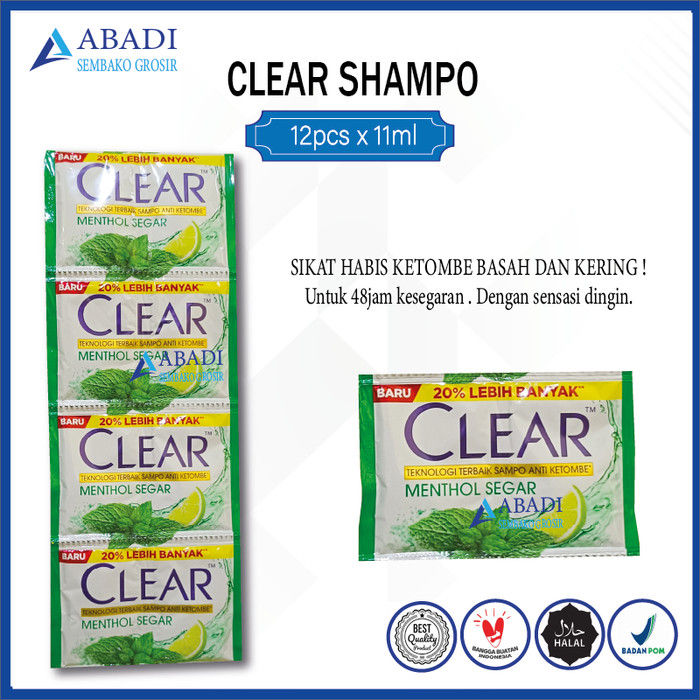 Shampoo CLEAR Menthol Seagar - Shampo Anti Dandruff - Sampo Anti ...
