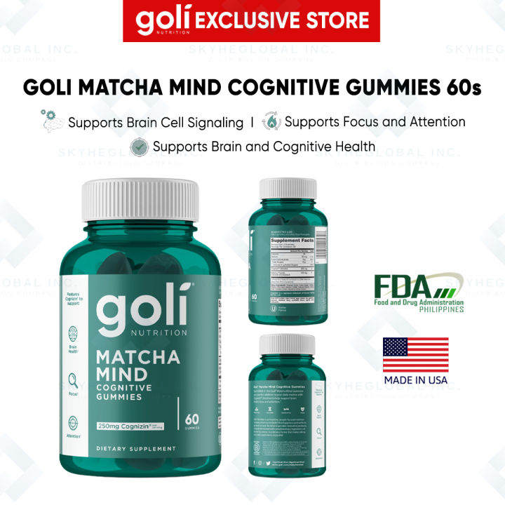 Goli Nutrition Matcha Mind Cognitive Gummies 60s 𝗘𝗫𝗣𝗜𝗥𝗬: 02-2026 | Lazada PH