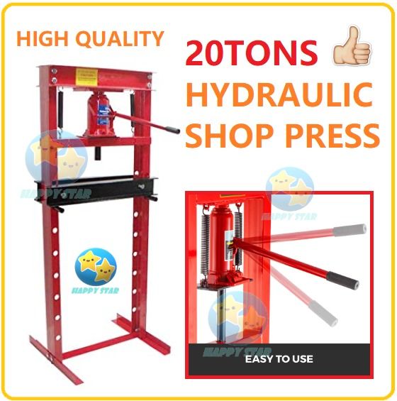 20 TONS HYDRAULIC SHOP PRESS HEAVY DUTY MANUAL PRESS MACHINE SMALL CAR ...