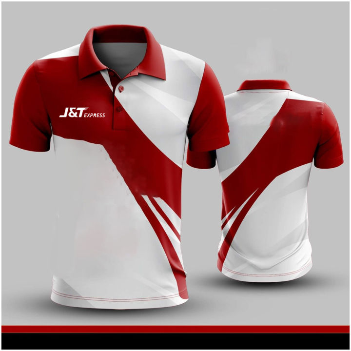 J & T JNT Express เสื้อโปโลแขนสั้นสำหรับพนักงานจัดส่งระบายอากาศความชื้น ...