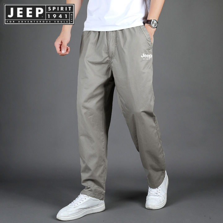 JEEP SPIRIT 1941 ESTD Casual Pants Men's Pants Workwear Cotton Elastic ...