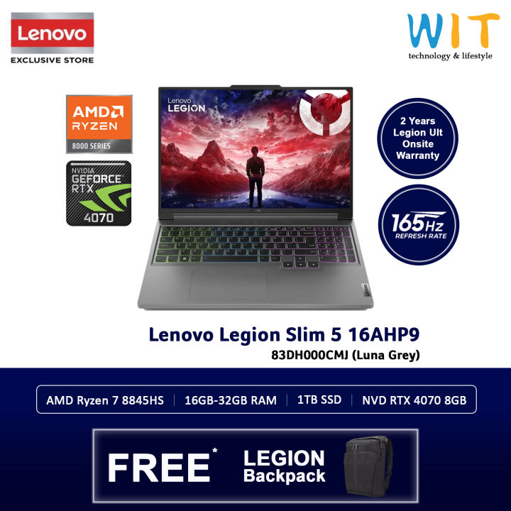 Lenovo Legion Slim 5 16AHP9 83DH000CMJ (AMD Ryzen 7 8845HS /16GB-32GB ...