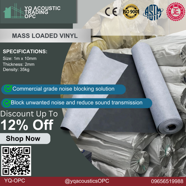 Mass Loaded Vinyl 1meter x 10 meter x 2mm thck 35kg density Sheet ...