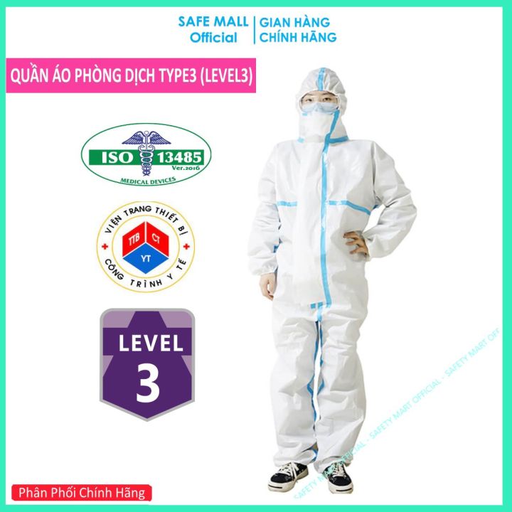 [SET 5 Món Quần Áo Bảo Hộ Chống Hóa Chất, Quần Áo LV3, LV5 Người Lớn và Trẻ Em, Quần Áo Y Tế vải ...