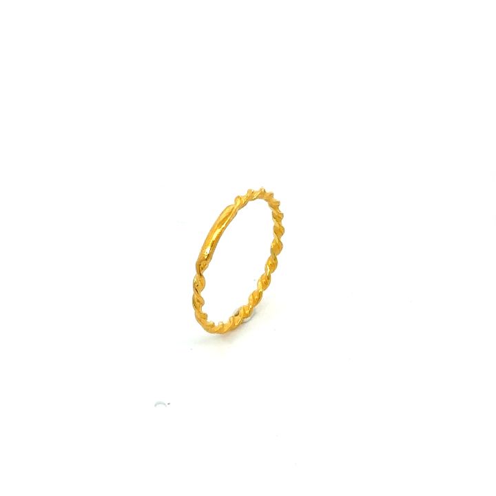 POH KONG 916/22K Yellow Gold Ancient Twist Design Ring | Lazada