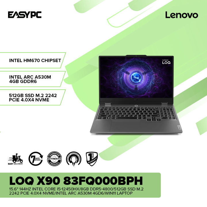 EasyPC | Lenovo LOQ x90 83FQ000BPH 15.6" 144Hz Intel Core i5-12450HX ...