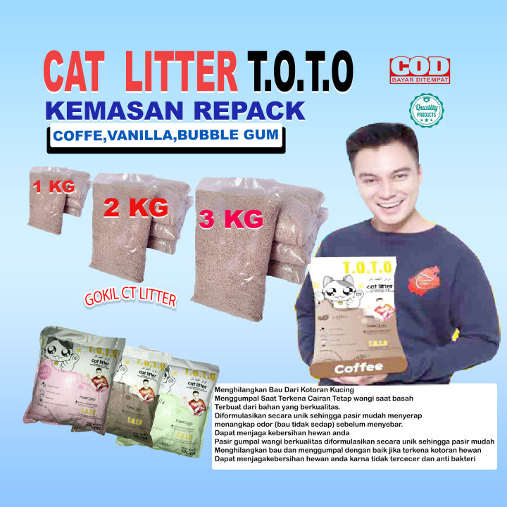 PASIR GUMPAL WANGI- TOTO REPACK-1KG,2 KG,3KG-PASIR WANGI,GUMPAL,PASIR KUCING, | Lazada Indonesia