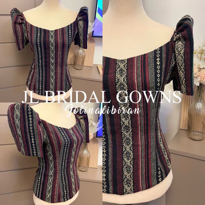 Filipiniana top - Inabel woven fabric mestiza | Lazada PH