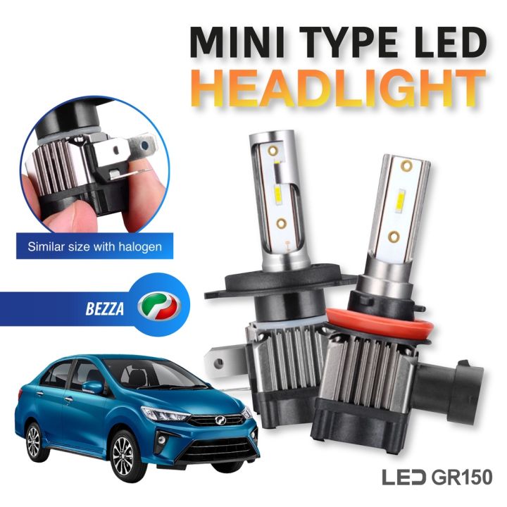2PCS *1 Year Warranty* Perodua Bezza Mini 1:1 Car LED Headlight ...