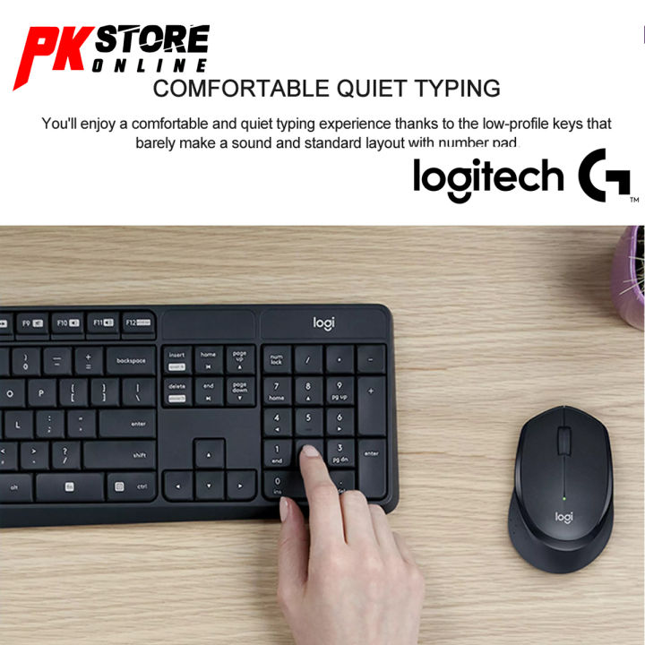 LOGITECH MK315 QUIET WIRELESS KEYBOARD & QUIET MOUSE KEYBOARD MUTE ...