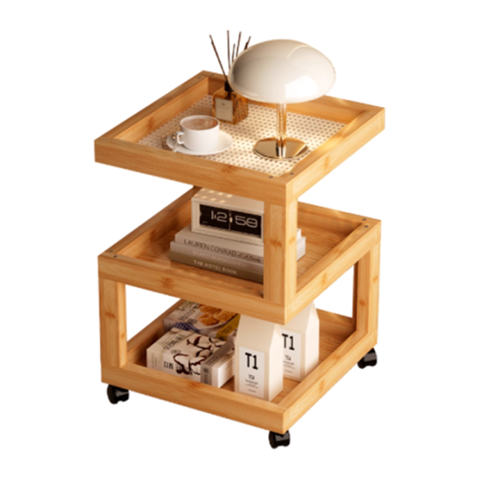 AF Home Bamboo Side Table Movable Mini Corner Table Next to the Sofa ...