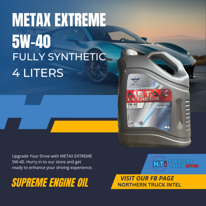 US LUBE METAX EXTREME 5W-40 API CK - 4/SN 4L FULLY SYNTHETIC Supreme ...