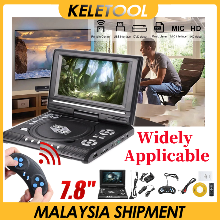 Keletool Dvd Player Tv Radio Usb Mp3 Vcd Player With Screen Speaker ...