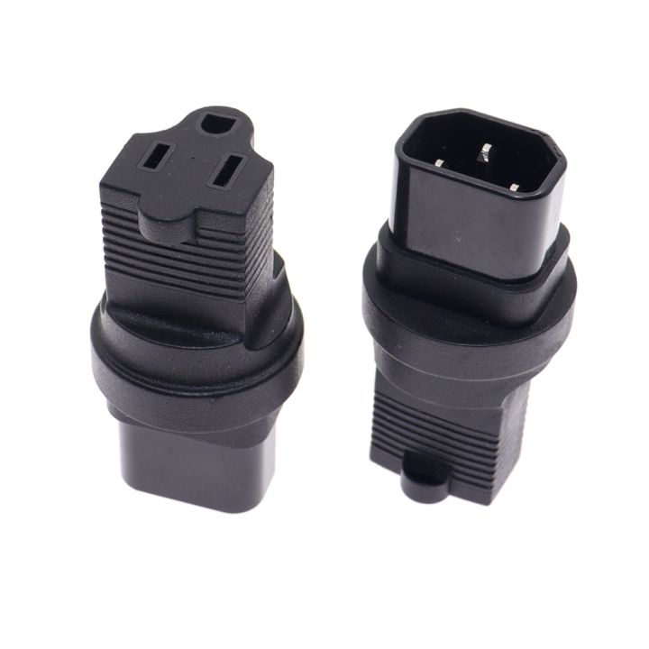 USA NEMA 5-15R to IEC 60320-C14 Travel Power Adapter American 3 Prong Receptacle To C14 Power ...