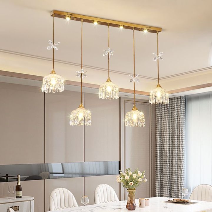 Luxury Restaurant Chandelier, French Crystal Lamp, Modern Minimalist ...