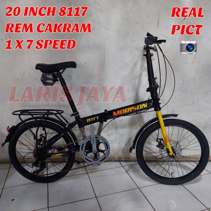 BONUS BELL sepeda lipat 20 MORISON 8117 model terbaru 7 speed double ...