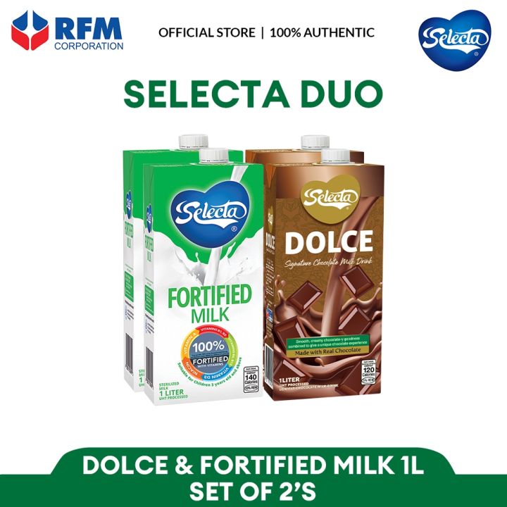 Selecta Duo - Dolce Chocolate Milk Drink & Fortified Milk 1L (Set of 2s ...