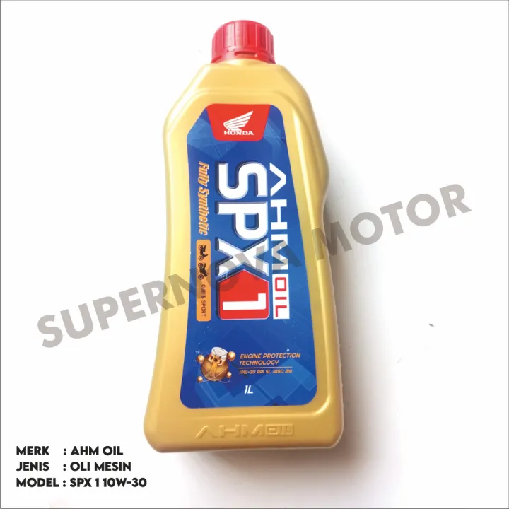OLI MOTOR AHM OIL SPX 1 10W30 API SL JASO MA FULLY SYNTHETIC KEMASAN 1 ...