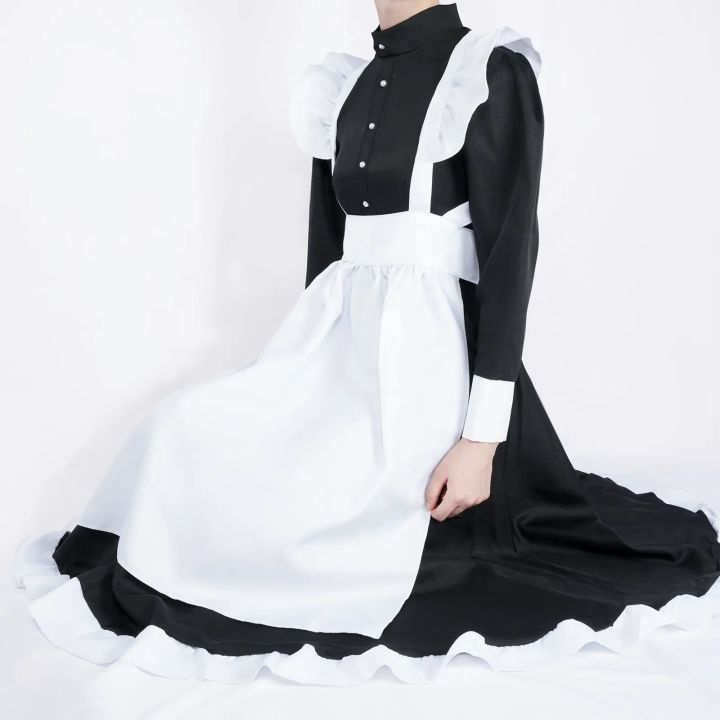 STSVZORR Cosplay Costume Black And White Maid Clothes British Style ...