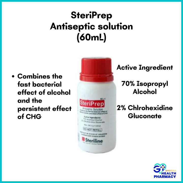 Steriline SteriPrep antiseptic solution 60ml ( 70% Isopropyl alcohol ...
