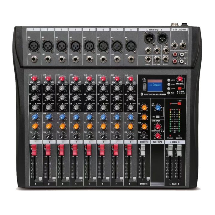 CT80 Professional Audio Mixer 8-Channel Bluetooth USB Effect 48V ...