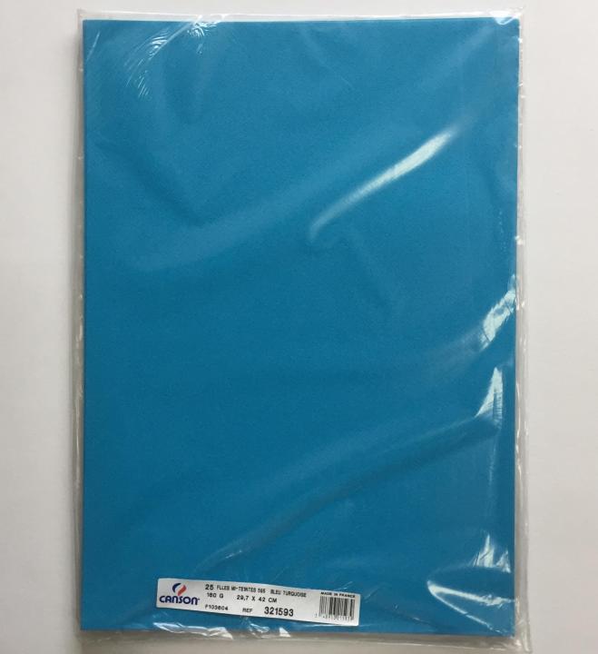 Canson Mi-Teintes 160gsm Turquoise Blue A3 25 Sheets/Pack | Lazada