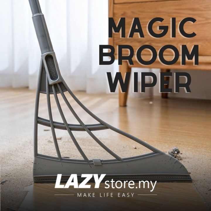 LAZYstore Magic Broom Mop Wiper Sweeping Hair Artifact Bathroom Wiper ...