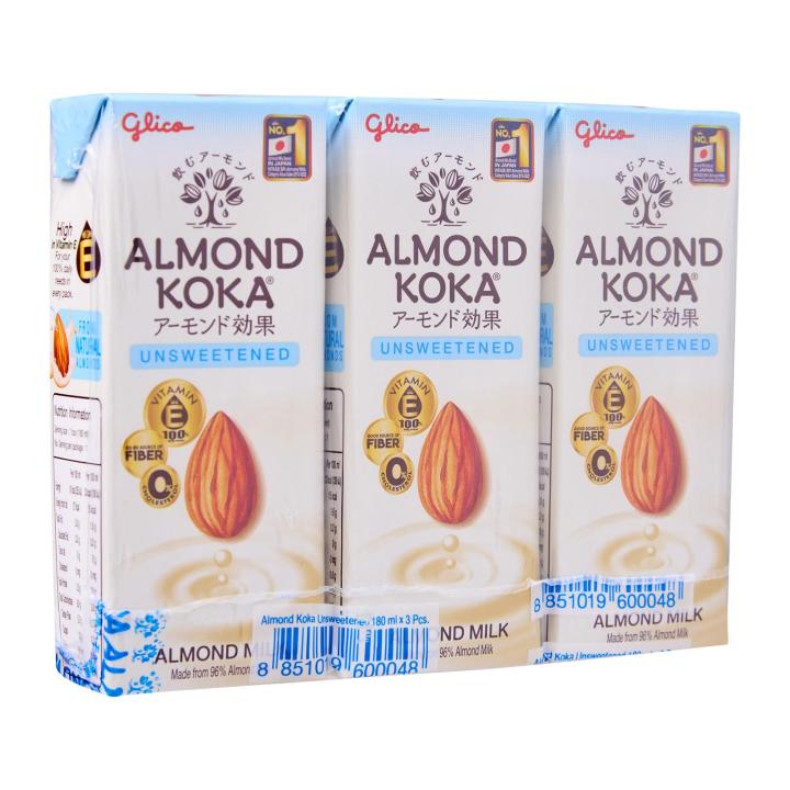 Glico Almond Koka Unsweetened 3 x 180ml | Lazada Singapore
