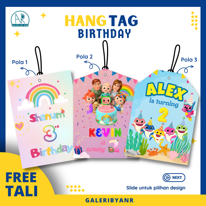 Hangtag birthday custom | Hang tag ulang tahun anak tasyakuran aqiqah ...