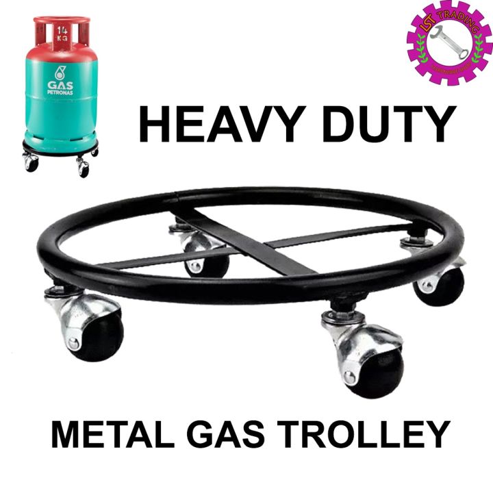 [READY STOCKS] HEAVY DUTY METAL GAS TROLLEY / 4 WHEEL GAS TROLLEY ...