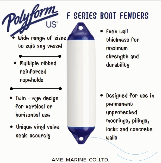 POLYFORM FENDERS USA F-SERIES ทุ่นกันกระแทกข้างเรือ boat fender ...