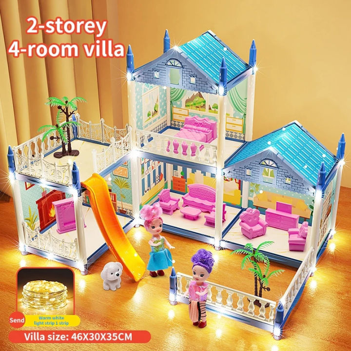 Doll House Princess Dream Castle With light Villa Playset Birthday Gift ...