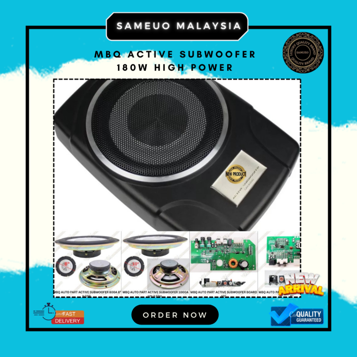 AUTO PART AUDIO SPEAKER MBQ ACTIVE SUBWOOFER 180W HIGH POWER FULL 8 ...