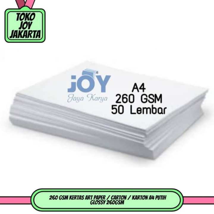 COD 260 GSM Kertas Art Paper / Carton / Karton A4 Putih Glossy 260GSM ...