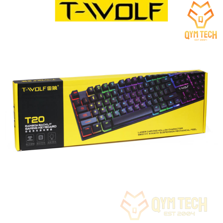 T-WOLF T20 Rainbow Backlit Gaming Keyboard | Lazada