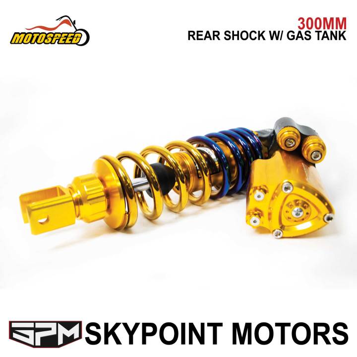 MOTO SPEED REAR SHOCK WITH GAS TANK 300MM FOR MIO/CLICK/BEAT/GEAR 33 (9702-063) | Lazada PH