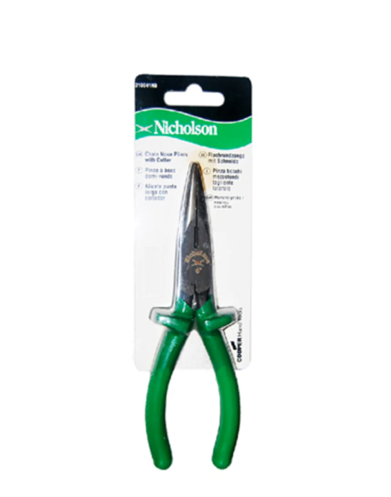 NICHOLSON #219041NB LONG NOSE PLIERS W/ CUTTER 6" | Lazada PH