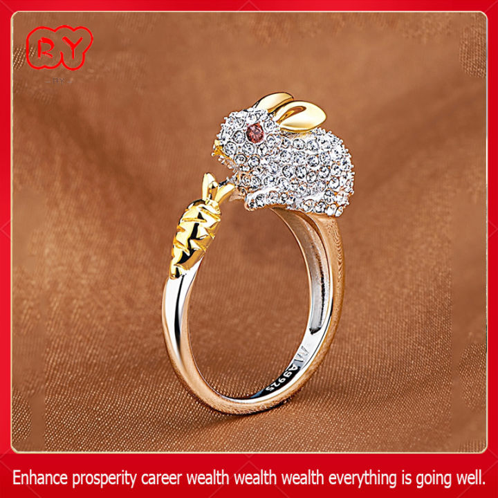 RY-2023 Chinese zodiac rabbit ring fashionable and exquisite diamond ...