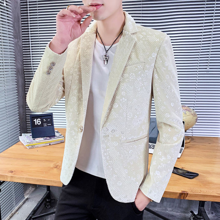 GUKENRO Men's Suit 2024 Korean Slim Fit Office Formal Debut Courtly ...
