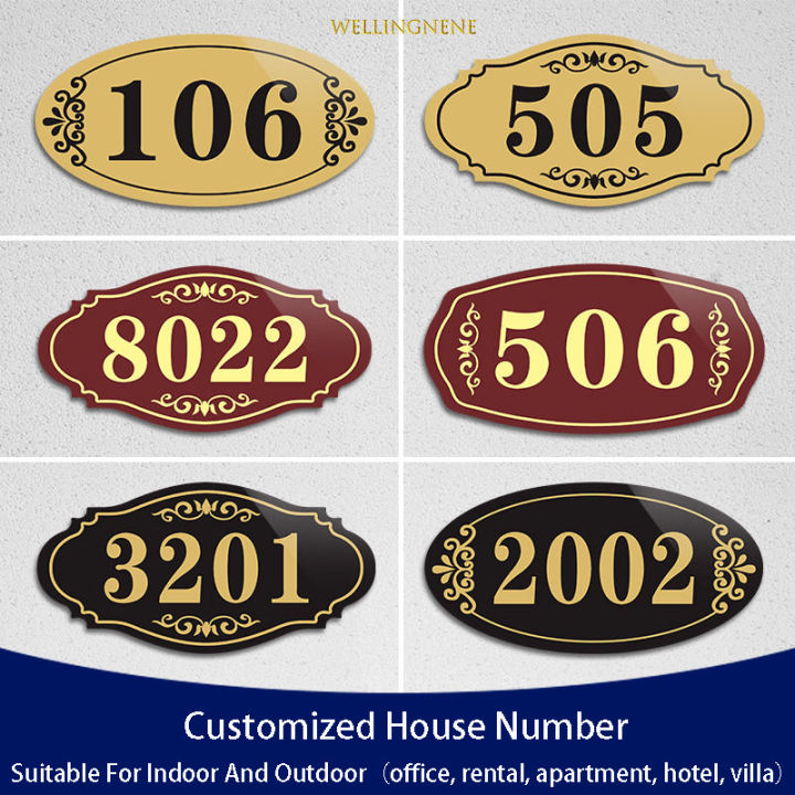 25x10cm Custom House Number Hotel Room Door Plate Household Digital ...