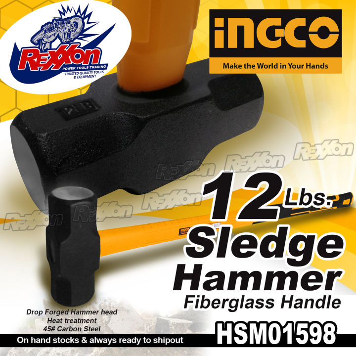 INGCO 12LB Sledge Hammer HSM01598 Rexxon Power Tools Trading | Lazada PH