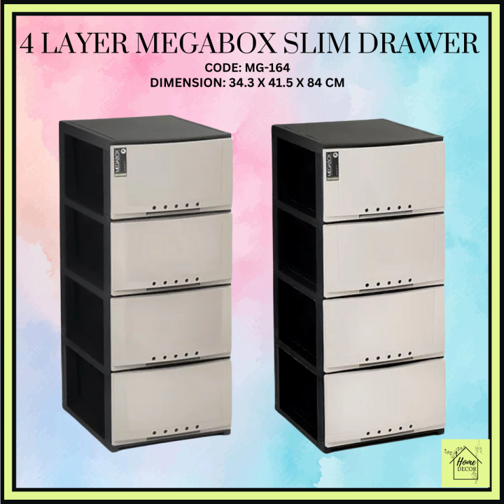 Megabox 4 Layer Slim Drawer/ MG-164-4L Slim Drawer/ Box Organizer ...