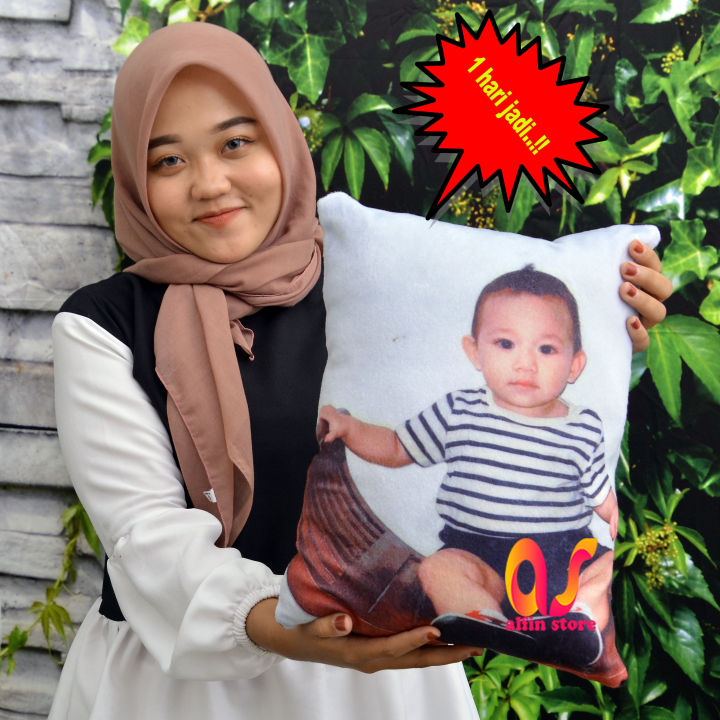 [FULL PRINT] Bantal Foto Custom 40x30 VELBOA | Lazada Indonesia