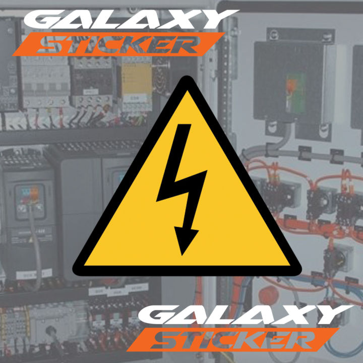 cutting sticker tanda waspada tegangan tinggi.stiker panel listrik ...