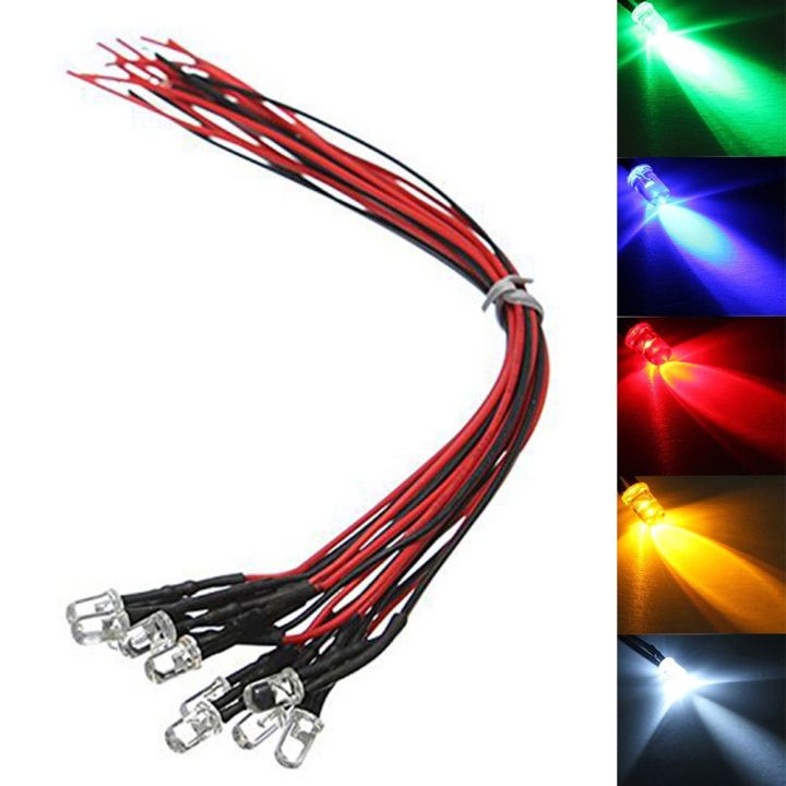 10 pcs 12V Colorful 5mm Wired LED Diode Light Emit | Lazada PH