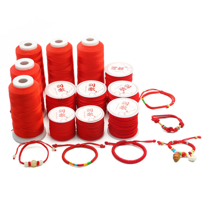 0.2/0.4/0.6/0.8/1.0/1.5/2.0/2.5mm/Roll Red Nylon Cord Thread Chinese ...