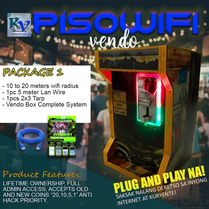 Piso Wifi Vendo Machine Set Easy Setup Durable Anti Hack Priority Plug ...